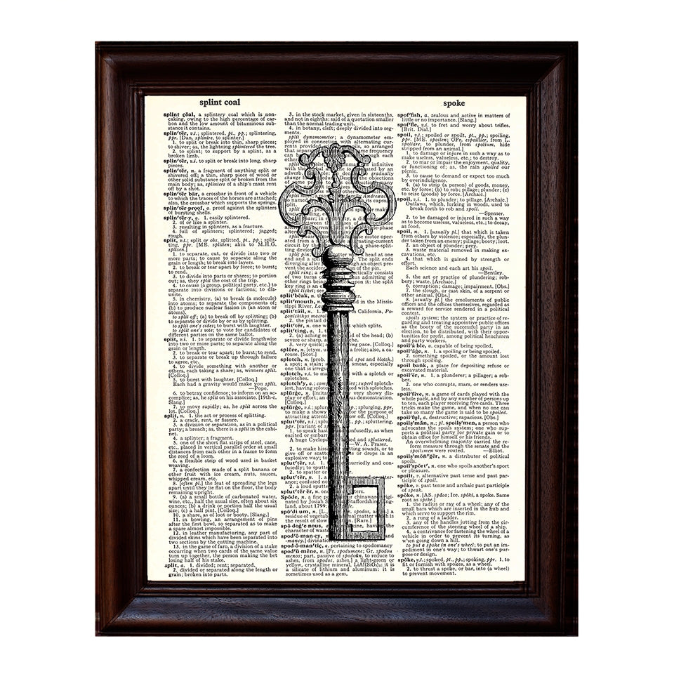 Antique Skeleton Key Dictionary Framed Print – Obscurityshop